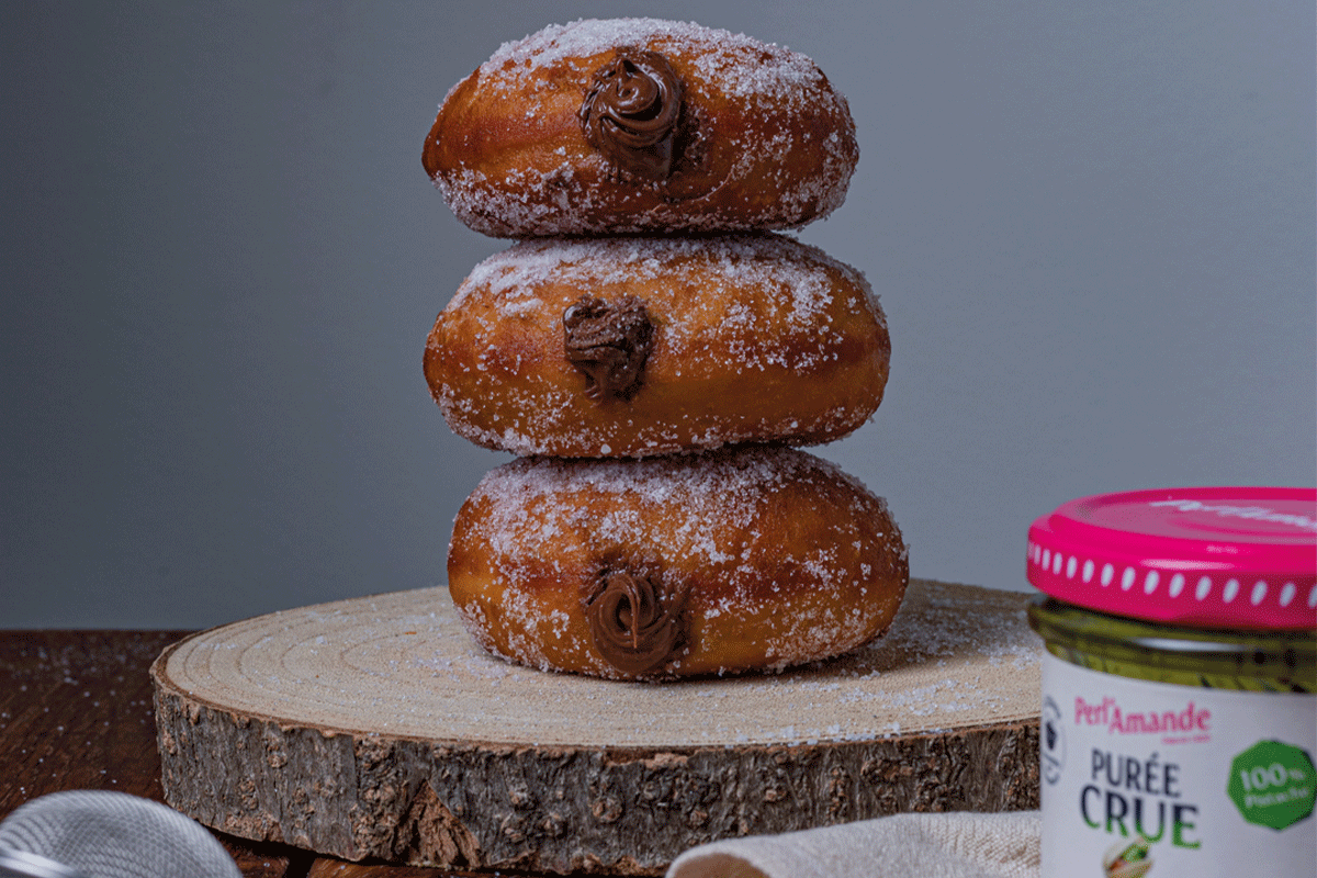 Beignets chocolat à la purée crue de pistache @BeautyFood Cooking ...